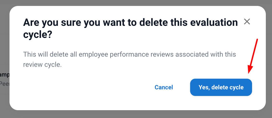 How do I delete an evaluation cycle? – Help Center