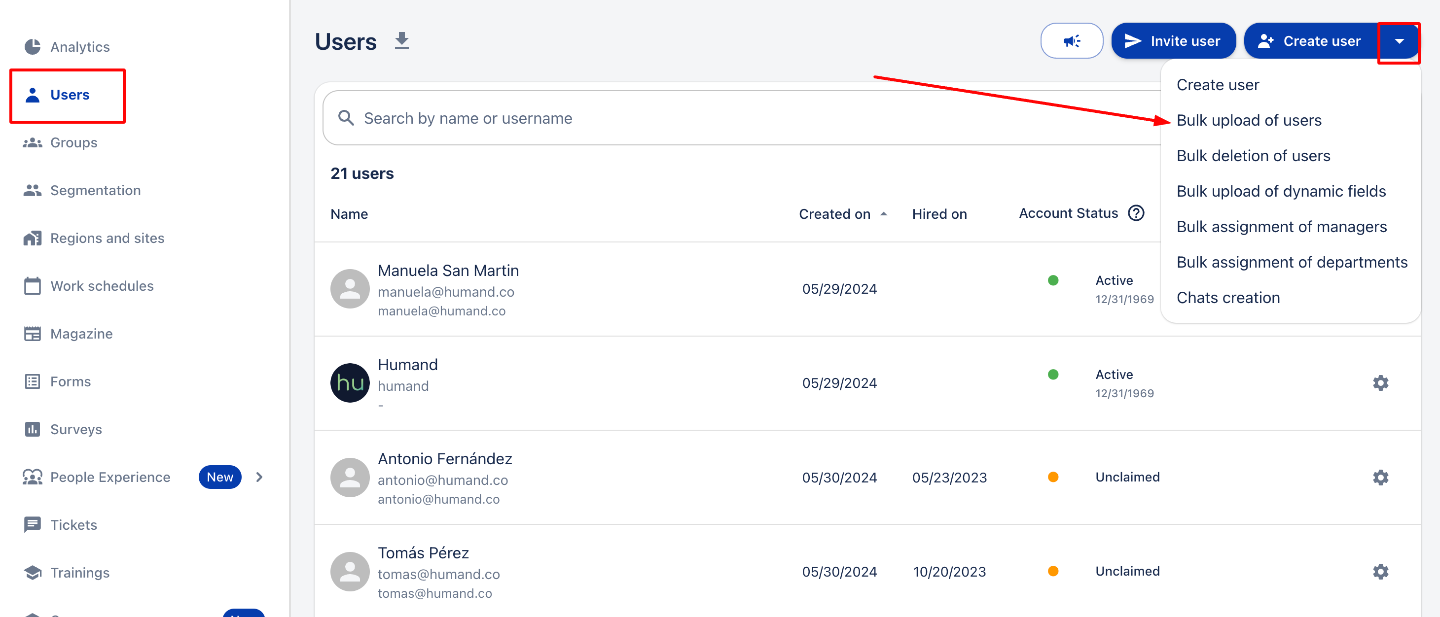 How do I perform a bulk upload of users? – Help Center