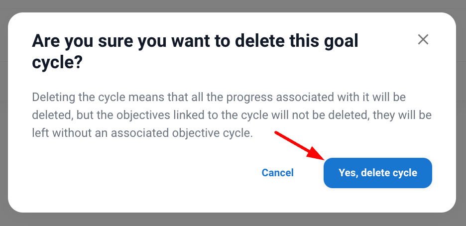 How do I delete a goal cycle? – Help Center